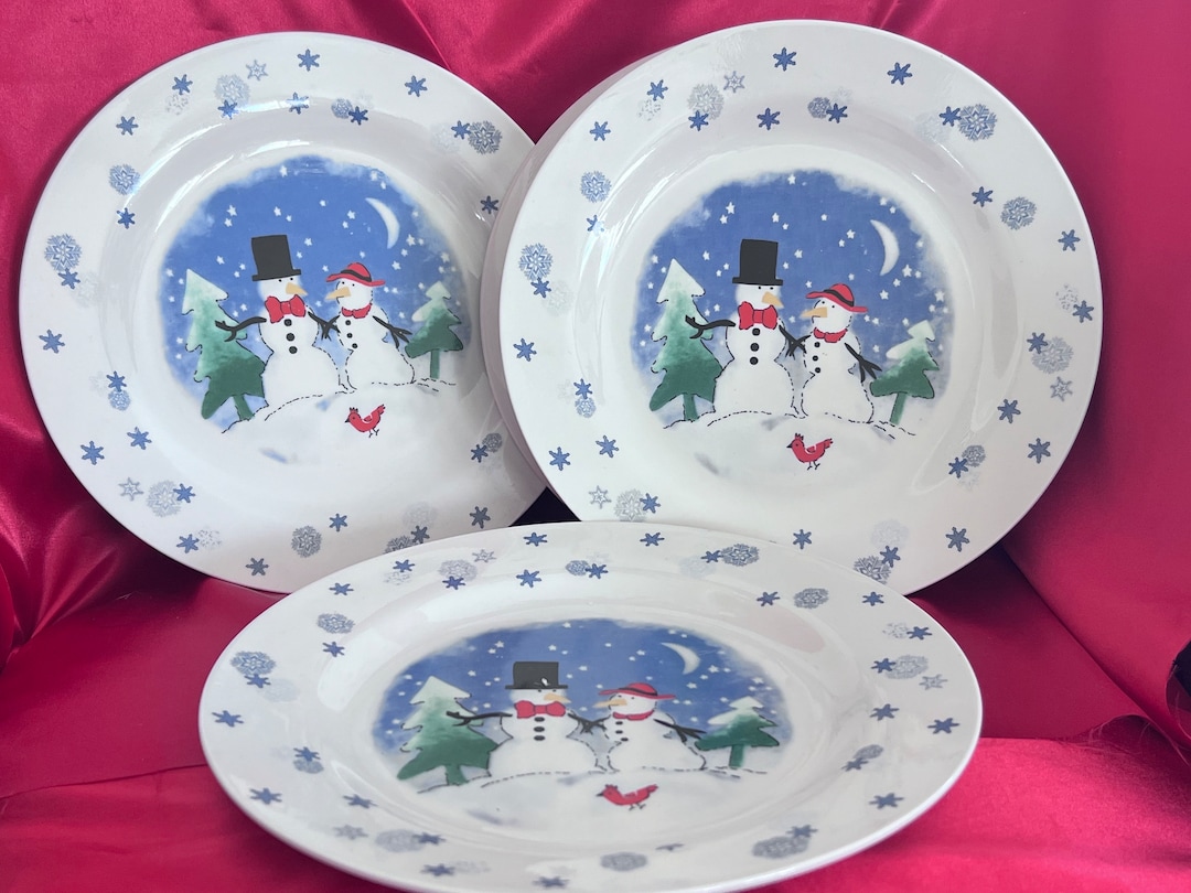 Winter Snow by Trisa Fine Stoneware Plates,set of 4 Plates,holiday ...