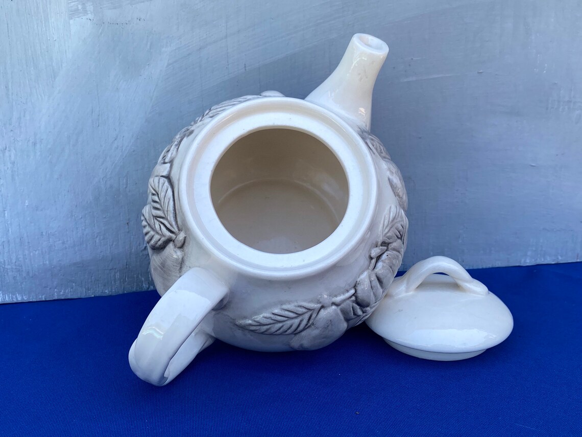 Vintage Panware Home Essentials Teapot,white & Gray Teapot,kitche ...