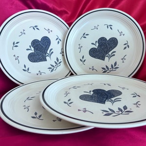 Hearts Stoneware Dinner Plates - Market Square - Set of 4 - Etsy