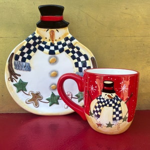 Certificate International Mug & Plate,becca Barton,holiday Snowman ...