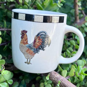 Gibson Rooster Mug,white Rooster Mug,white Drinkware,set of 2 Mugs ...