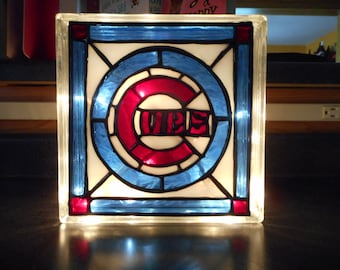 Chicago Cubs Stained Glass Piece - Etsy