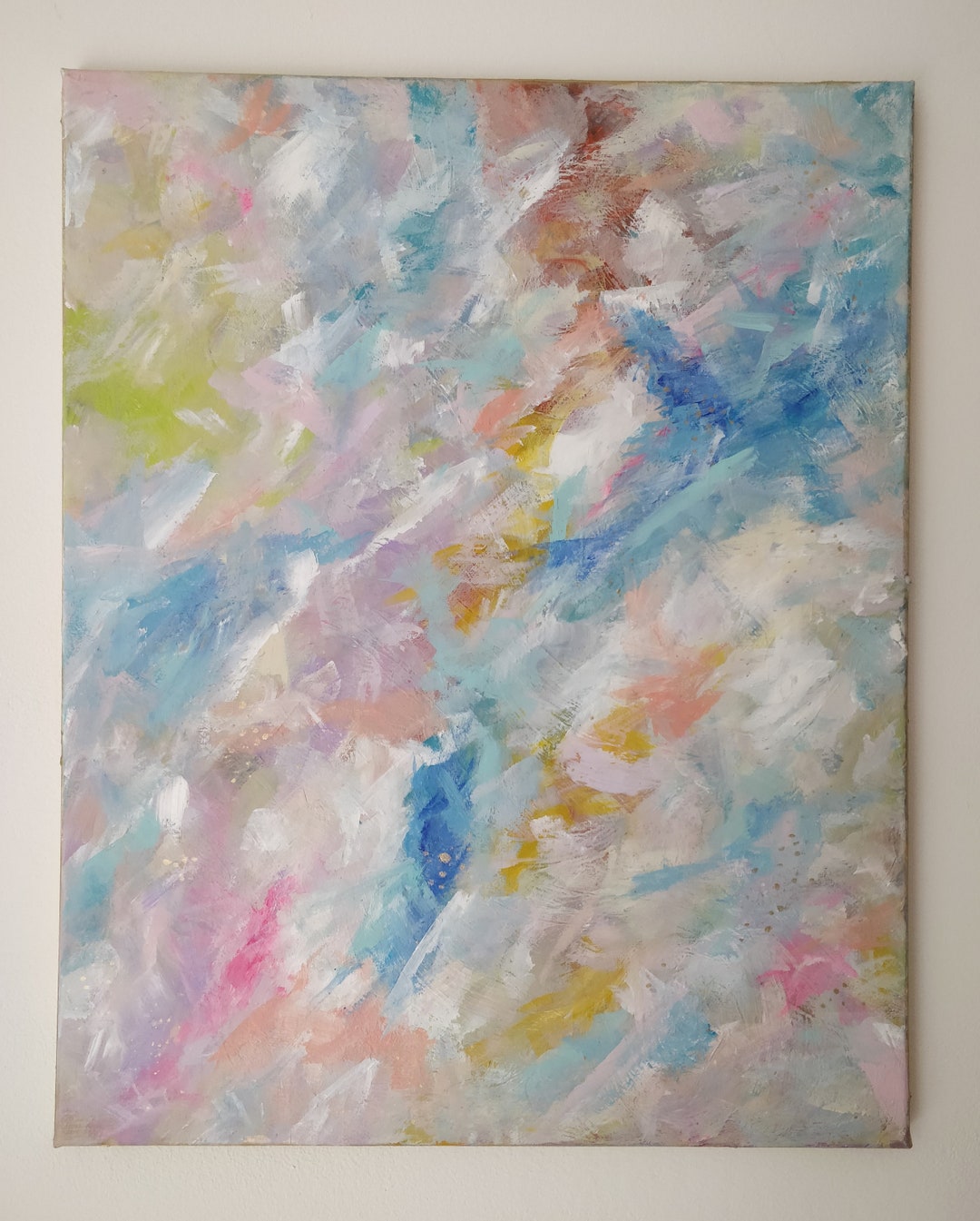 Unique Oryginal Painting Acrylic Paint Abstract Art Gloss Canvas Wall ...