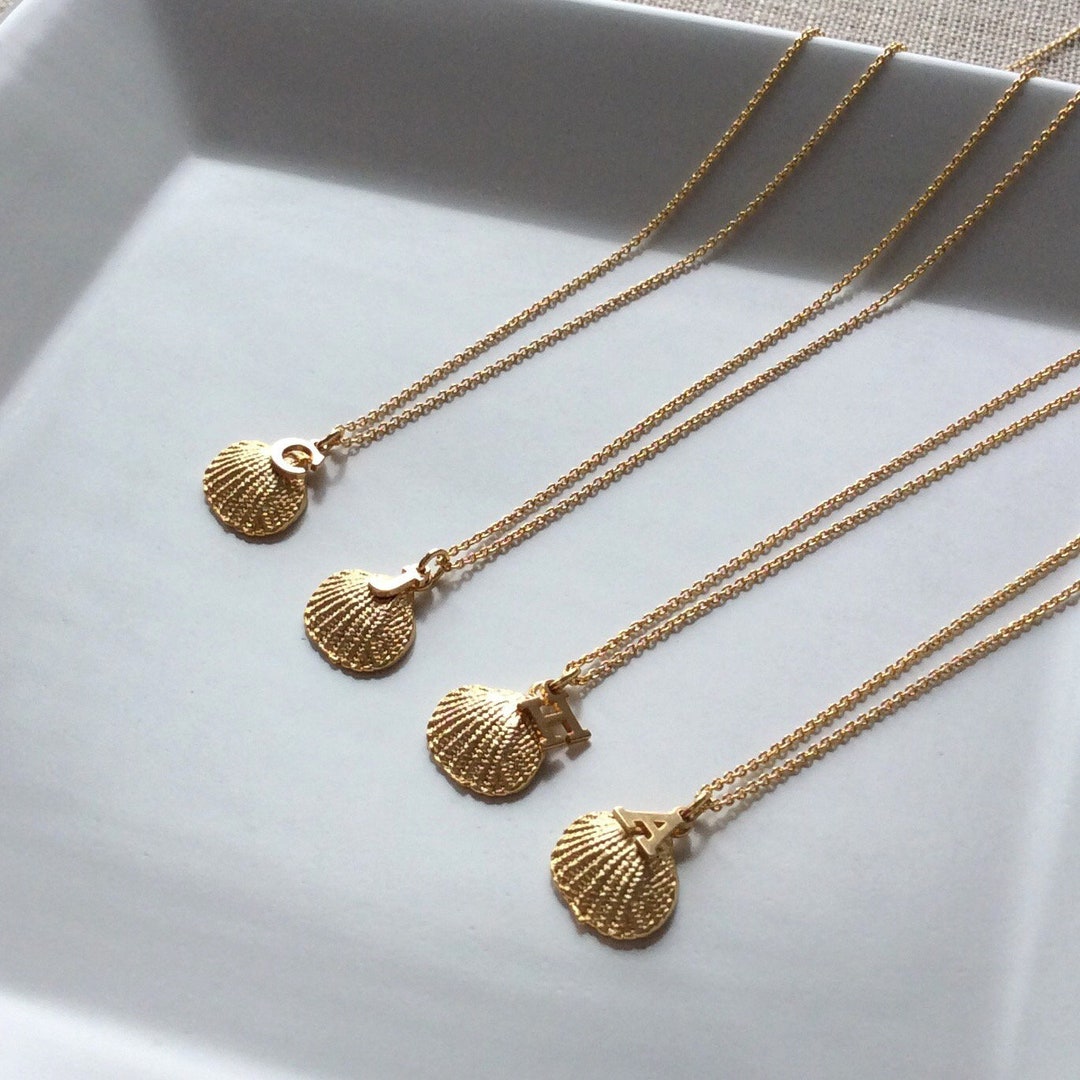 Gold Shell Necklace, Seashell Necklace, Personalized Necklace, Beach ...