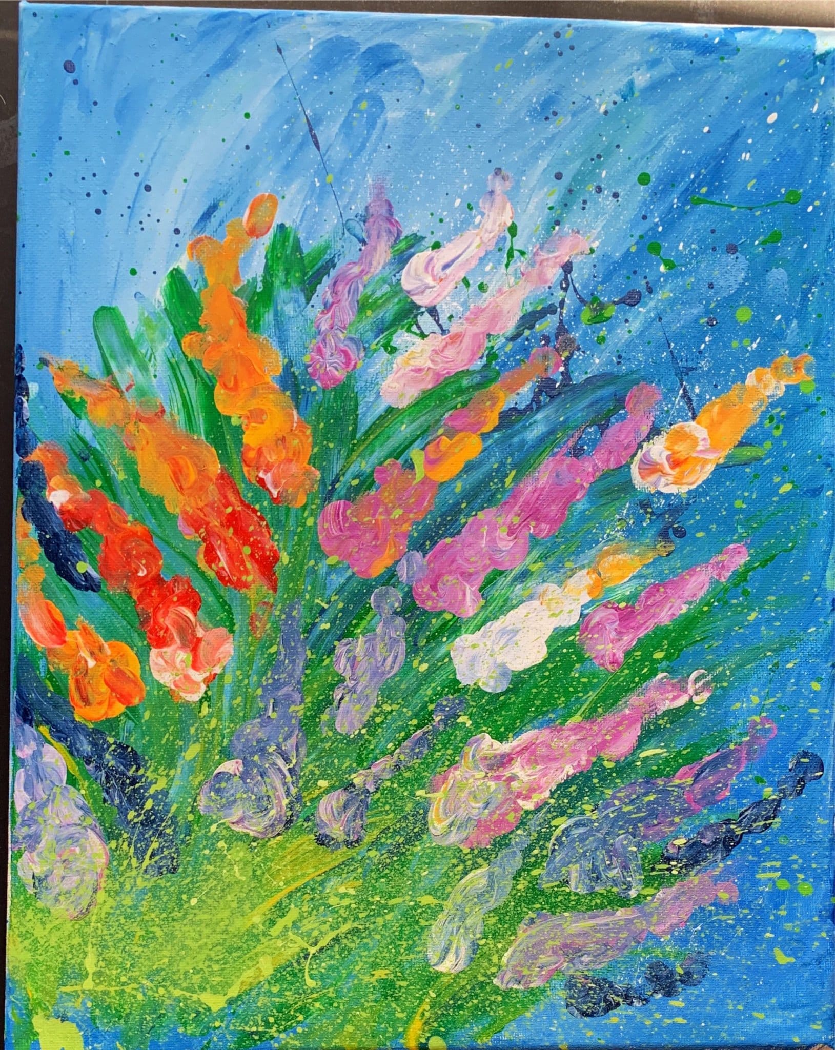 PRINT "floral Abstract Finger Painting" - Etsy