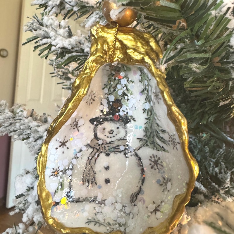 Oyster Snowman Ornament - Etsy