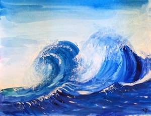 Blue Watercolor Waves Clipart Hand Painted Waves Ocean Clipart Sea ...