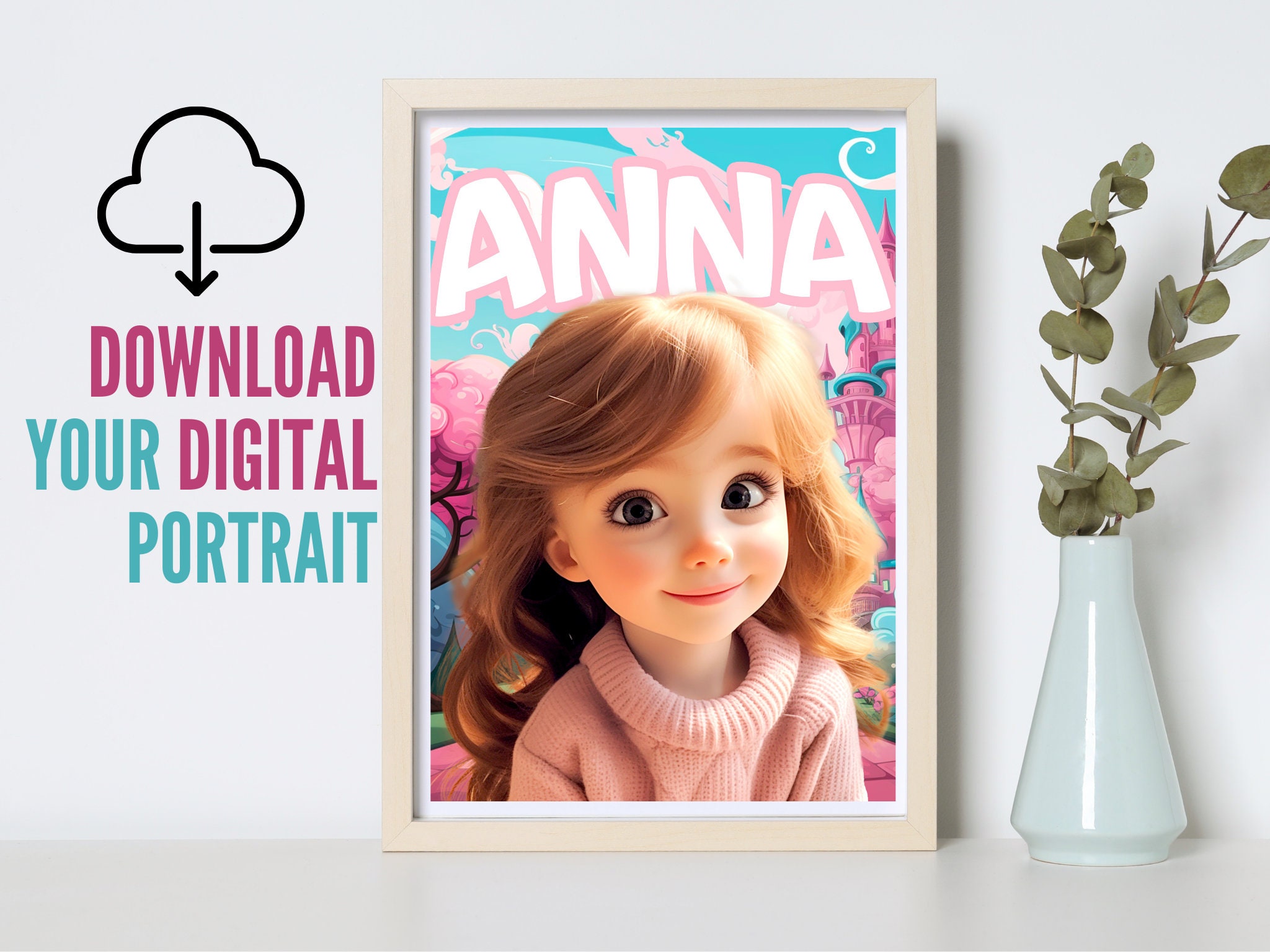 Custom Pixar Style Cartoon From Photo, Kids Cartoon Custom Portrait ...