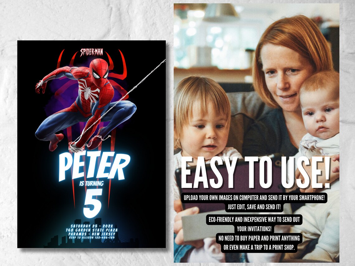 Editable Spider-man Birthday Invitation Template (digital Download) - Etsy