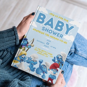 Smurfs Baby Shower Invitation: Editable Template (digital Download) - Etsy