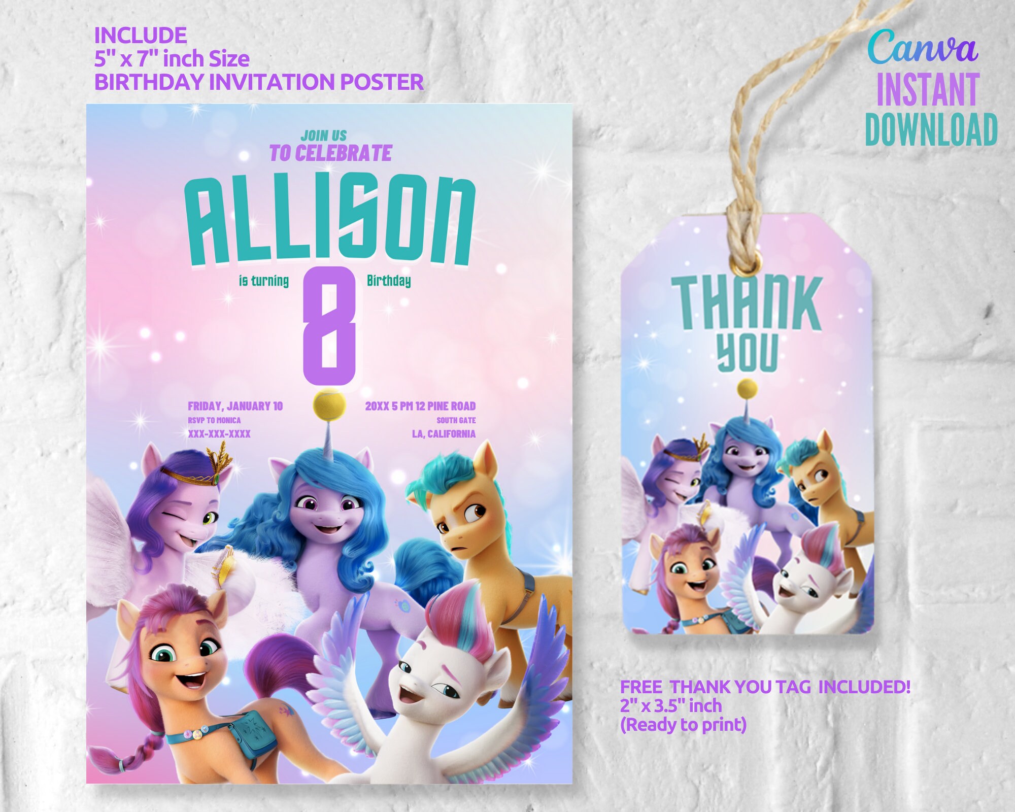 My Little Pony Party Invitation Etsy My Little Pony Birthday Party