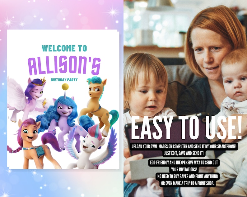 Welcome Sign My Little Pony Birthday Sign Invitation Unicorn - Etsy