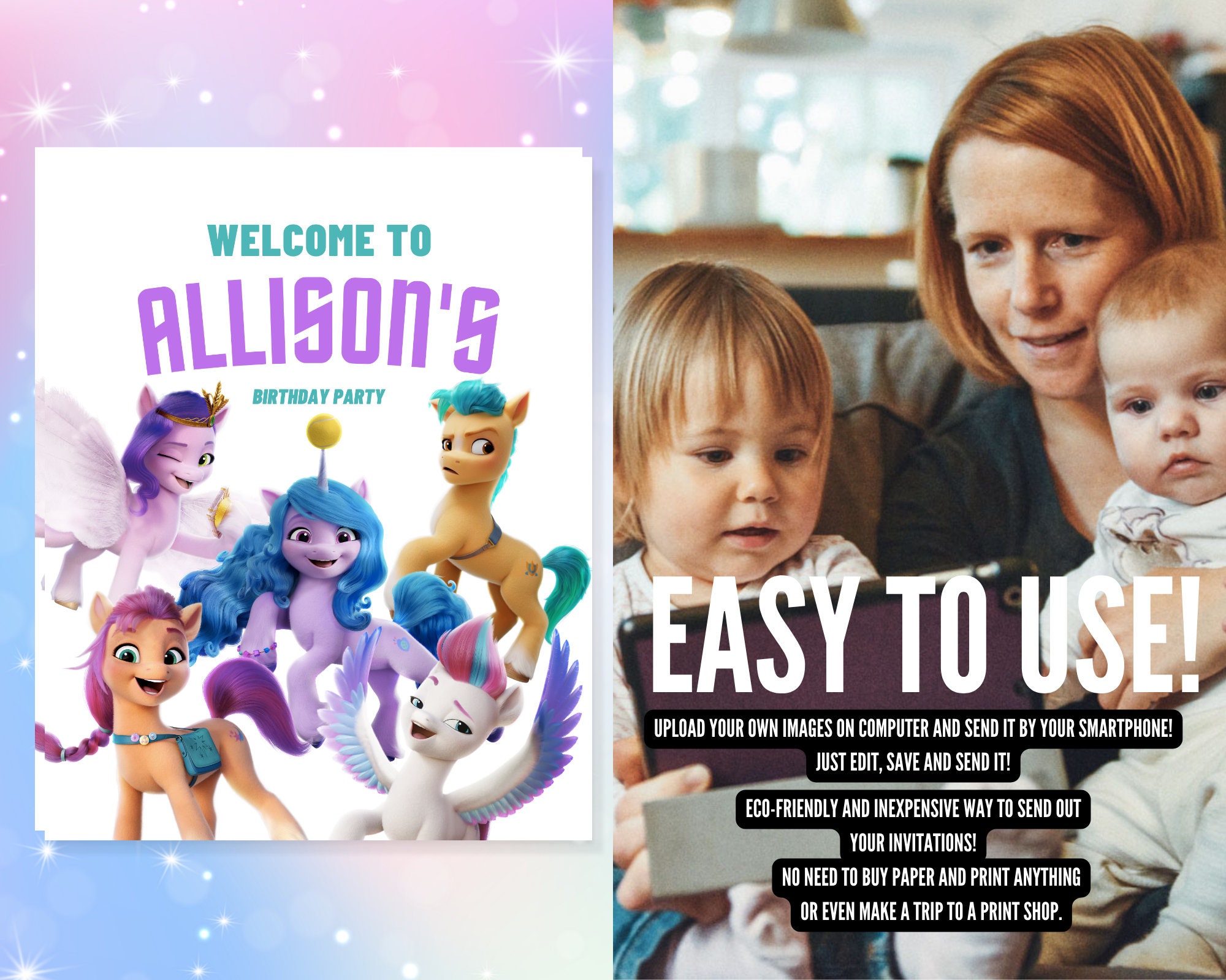 Welcome Sign My Little Pony Birthday Sign Invitation Unicorn - Etsy