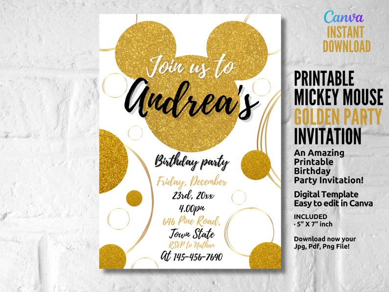 Mickey Mouse Invitations Template, Mickey Mouse Birthday Party ...