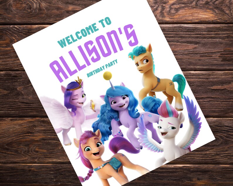 Welcome Sign My Little Pony Birthday Sign Invitation Unicorn - Etsy