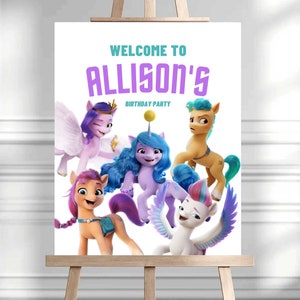 Welcome Sign My Little Pony, Birthday Sign Invitation, Unicorn Birthday ...