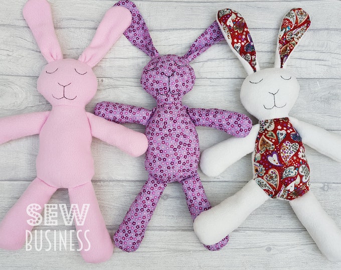 Bunny Softie PDF Sewing Pattern George Cuddle Bunny Rabbit Soft Toy ...