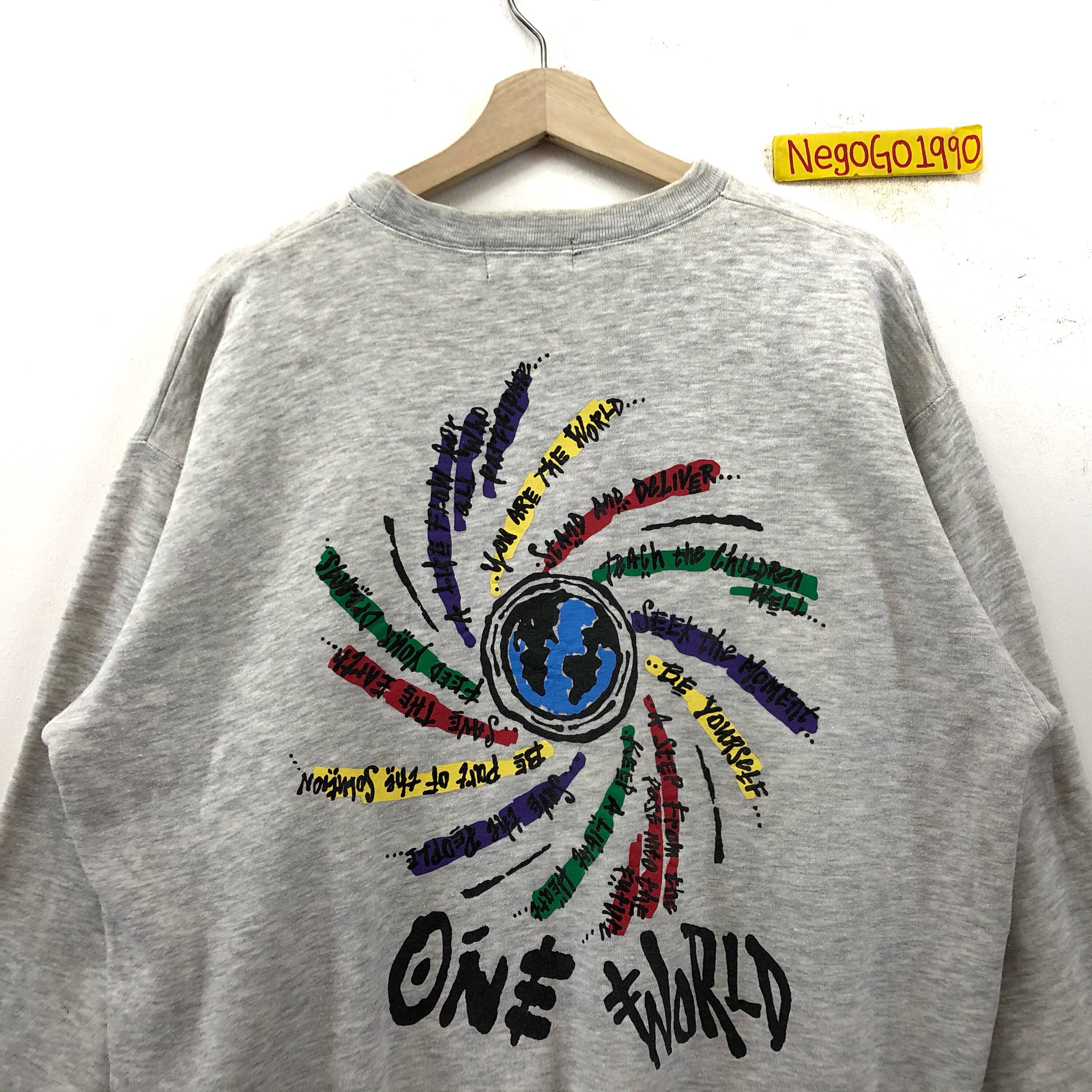 Rare Vintage One World Sweatshirt Big Logo One World - Etsy UK