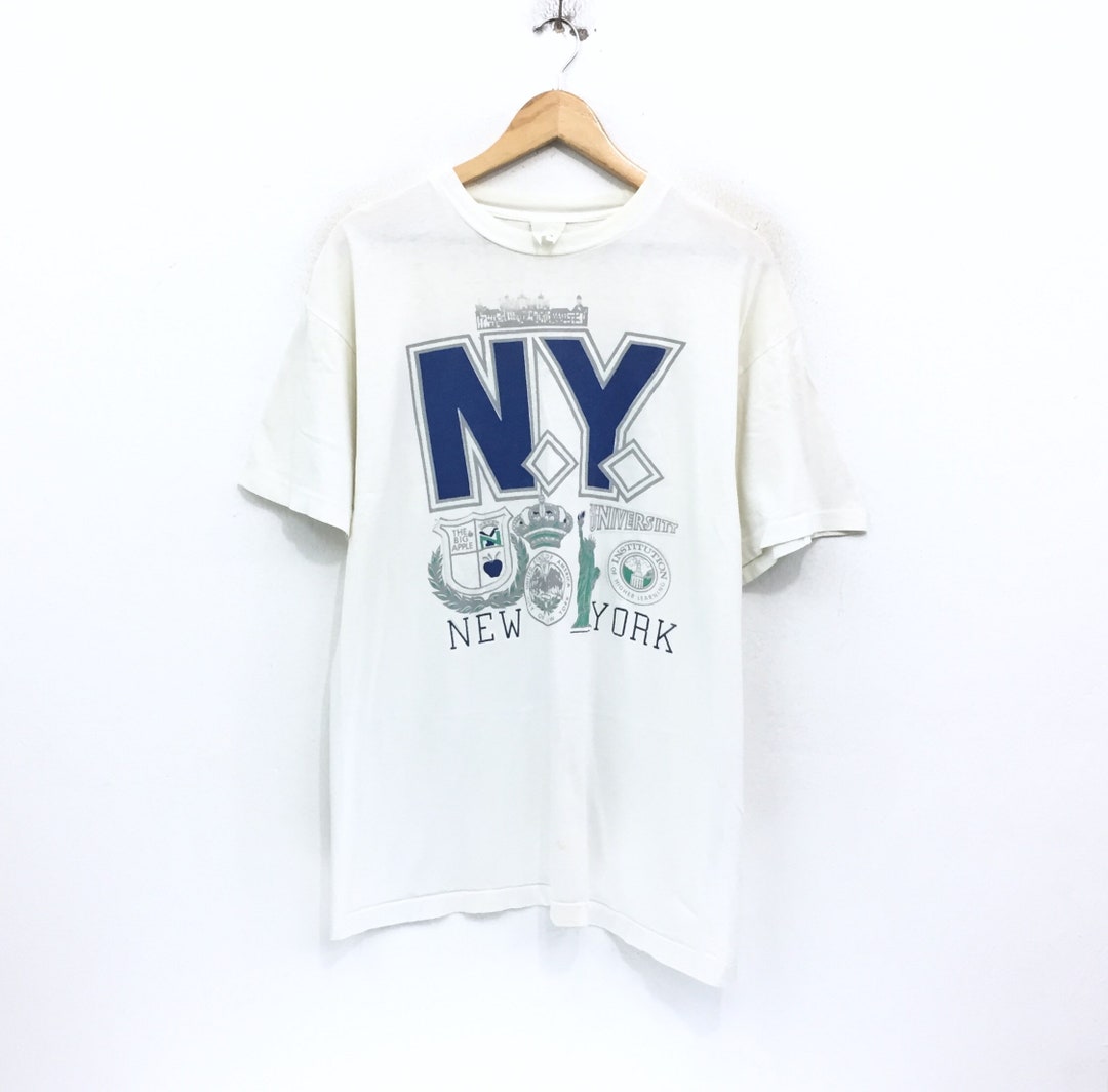 Rare Vintage New York University T-shirt Big Logo Print - Etsy