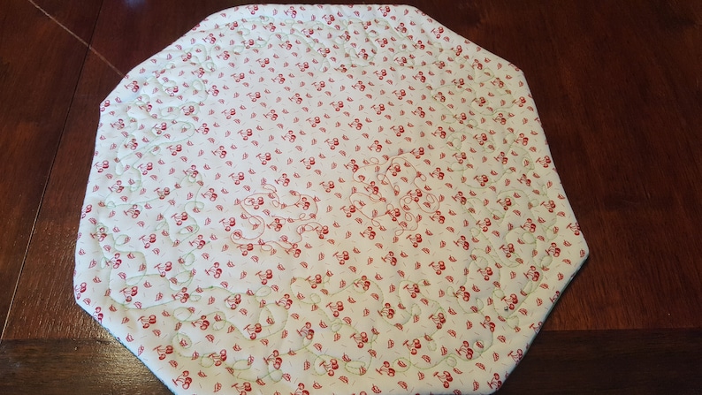 Octagonal Shaped Quilted Cherry Placemats - Etsy