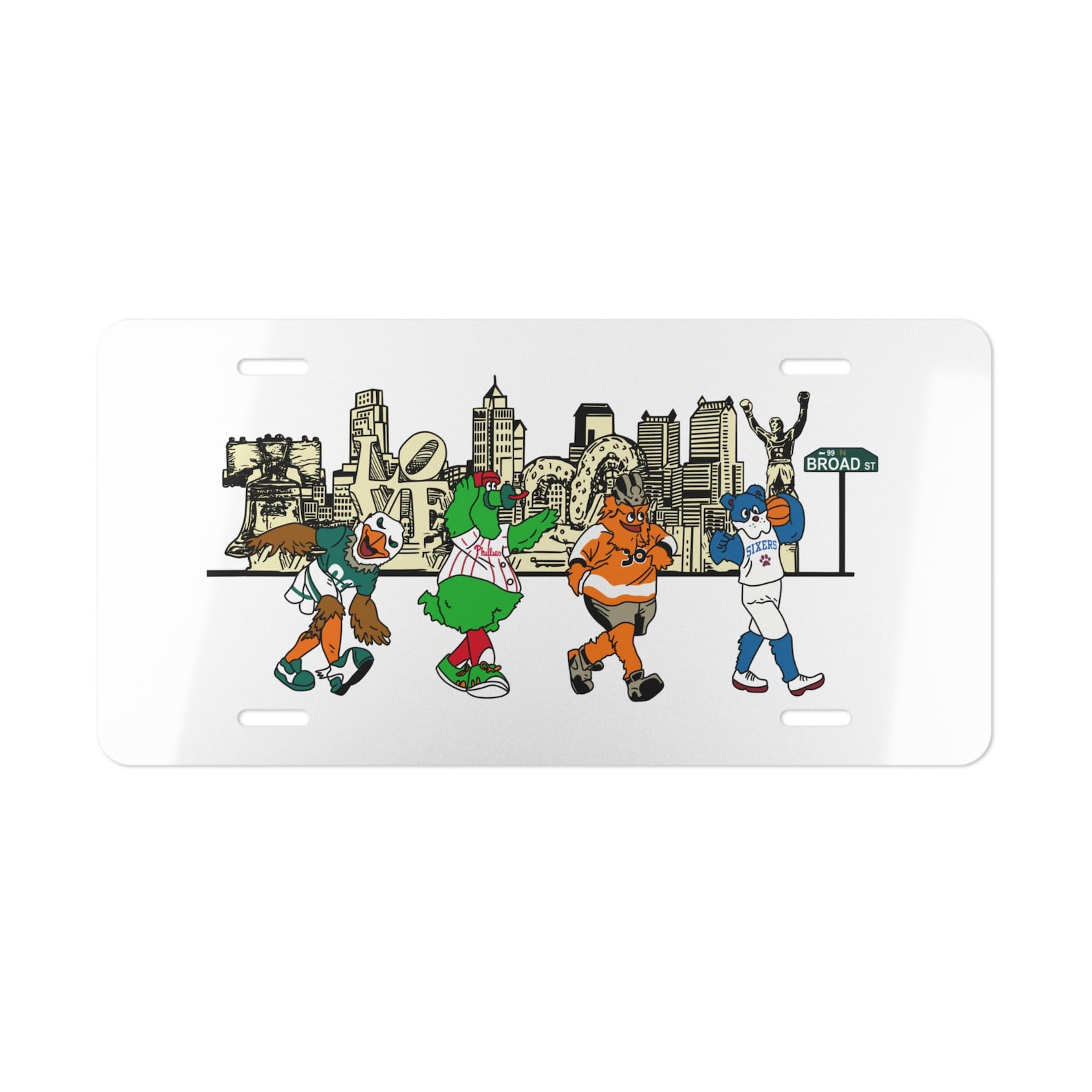 Philadelphia Mascots Vanity License Plate | Philadelphia Skyline Sports ...
