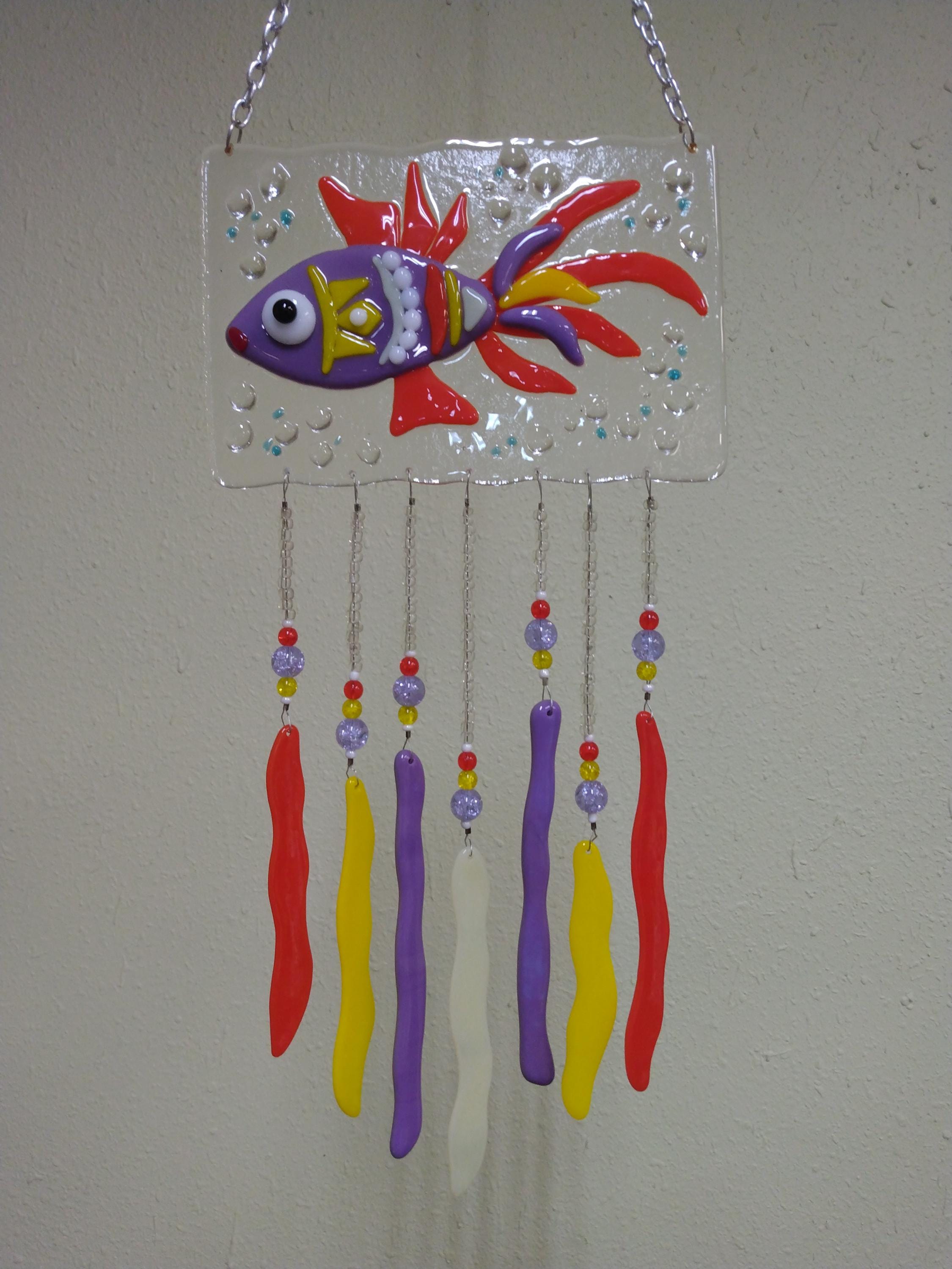 Fused Stained Glass Wind Chime - Etsy