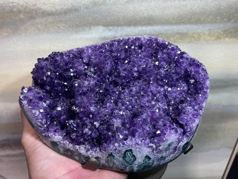 Amethyst Crystal Cave Geode on Stand Extra Quality SSD855 - Etsy