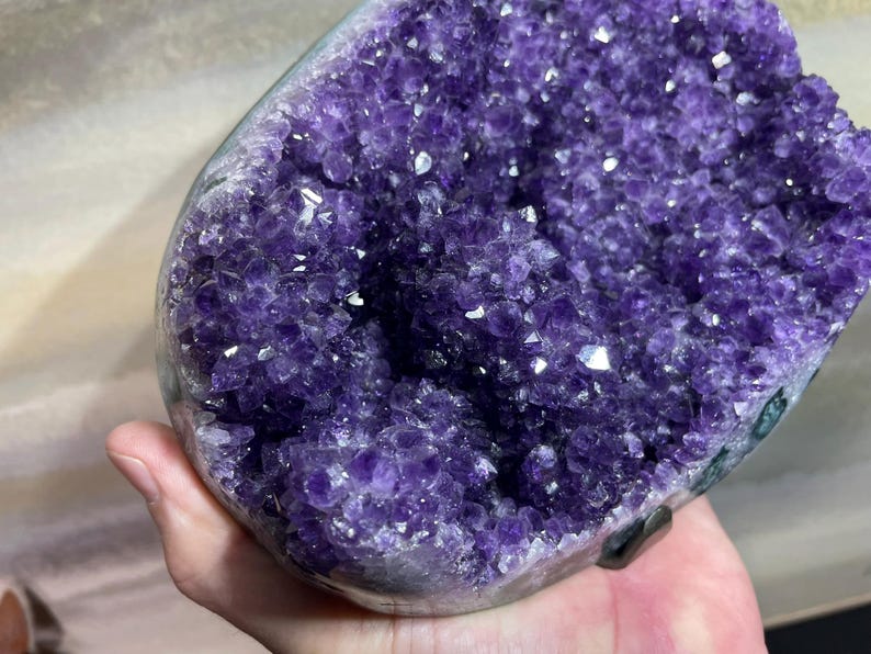 Amethyst Crystal Cave Geode on Stand Extra Quality SSD855 - Etsy