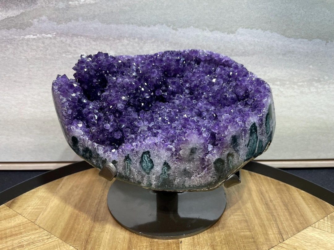 Amethyst Crystal Cave Geode on Stand Extra Quality SSD855 - Etsy