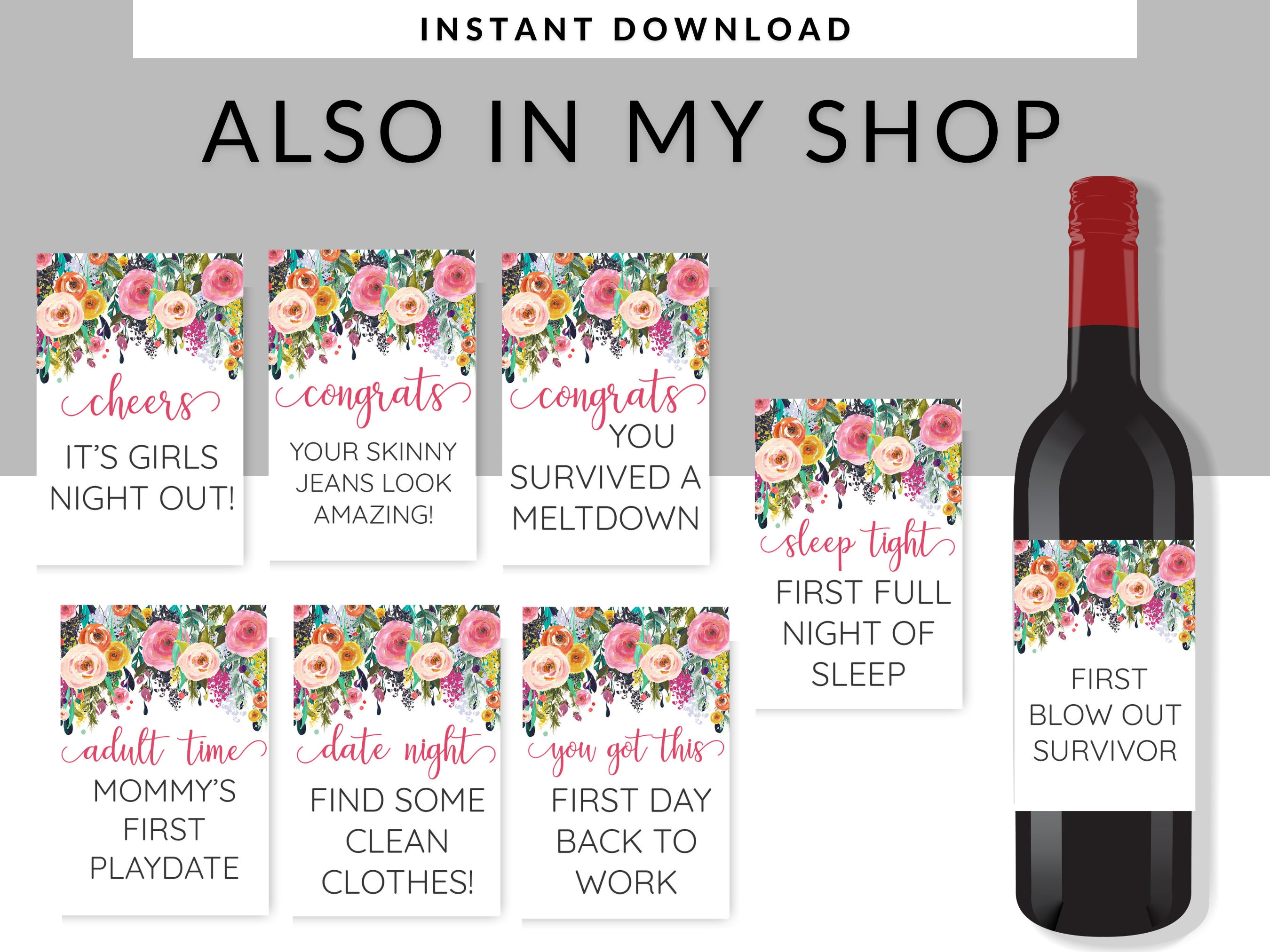 New Mom Printable Wine Labels Mommy Milestone Wine Labels - Etsy