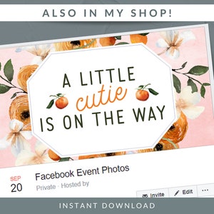 Baby in Bloom Facebook Cover Baby Shower Invitation - Etsy Canada