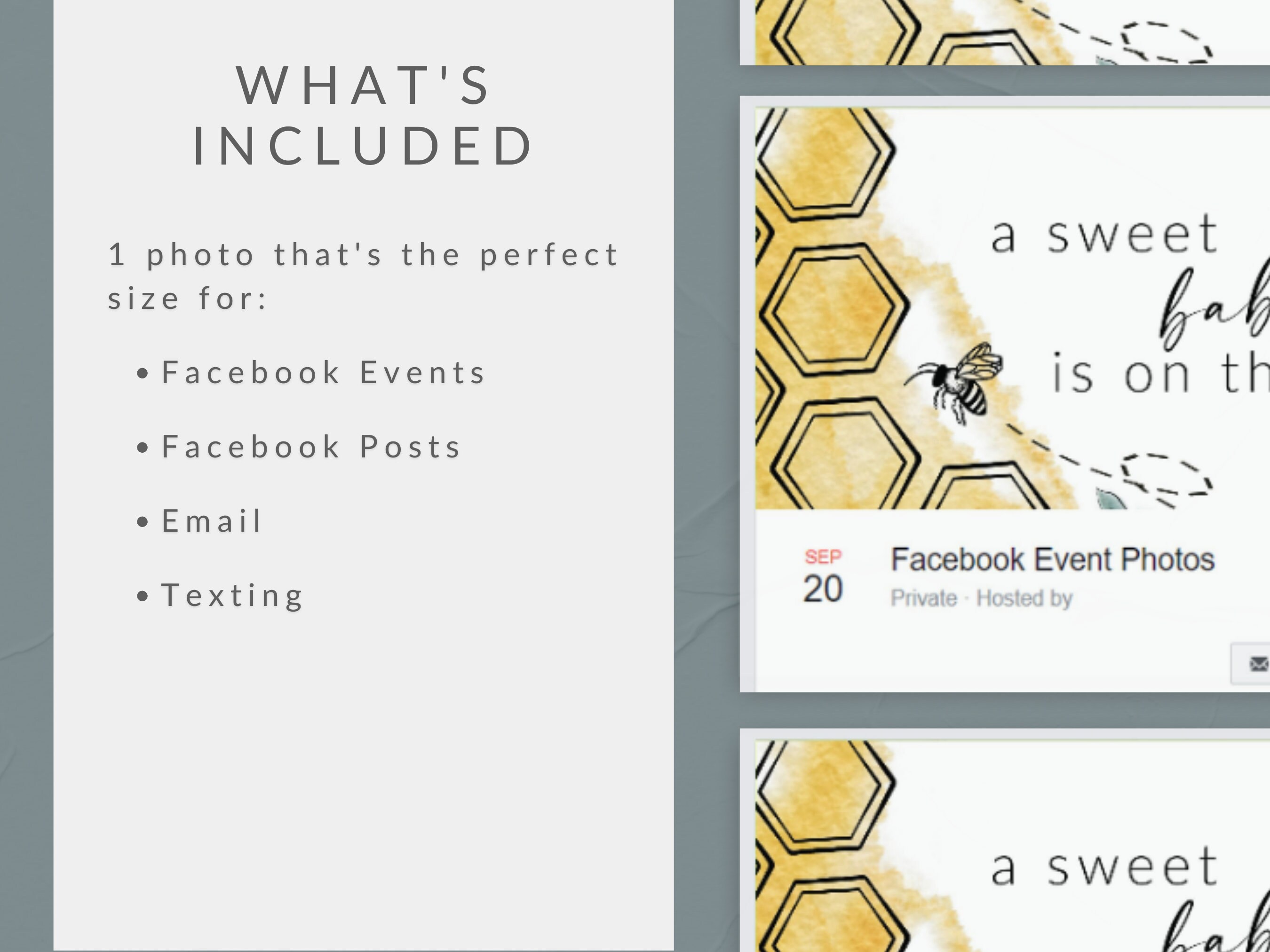 Bee Baby Shower Facebook Cover Photo, Unisex Babee Shower Invite - Etsy