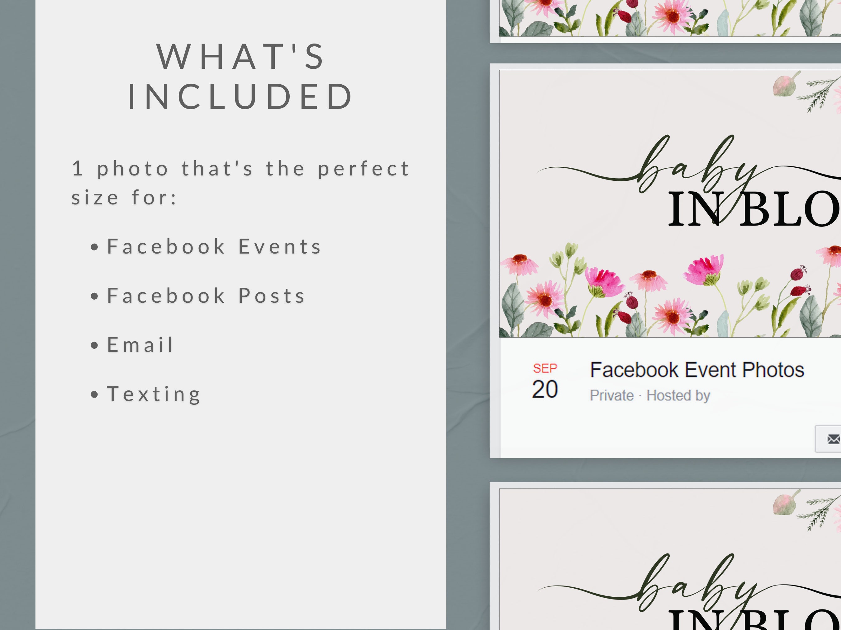 Baby in Bloom Facebook Cover Baby Shower Invitation - Etsy