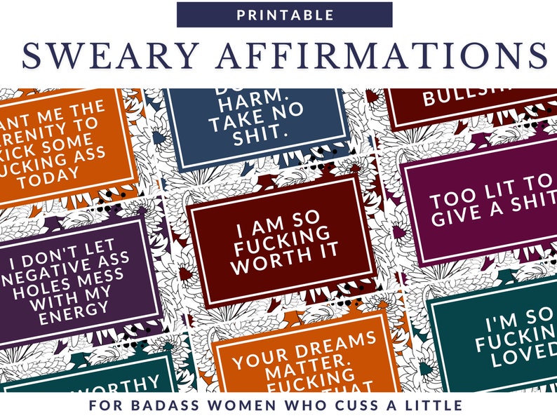 Swear Word Law of Attraction Affirmation Cards and Quotes - Etsy