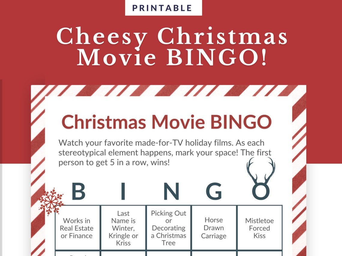 Cheesy Christmas Movie Bingo Adult Christmas Party Games, Christmas ...