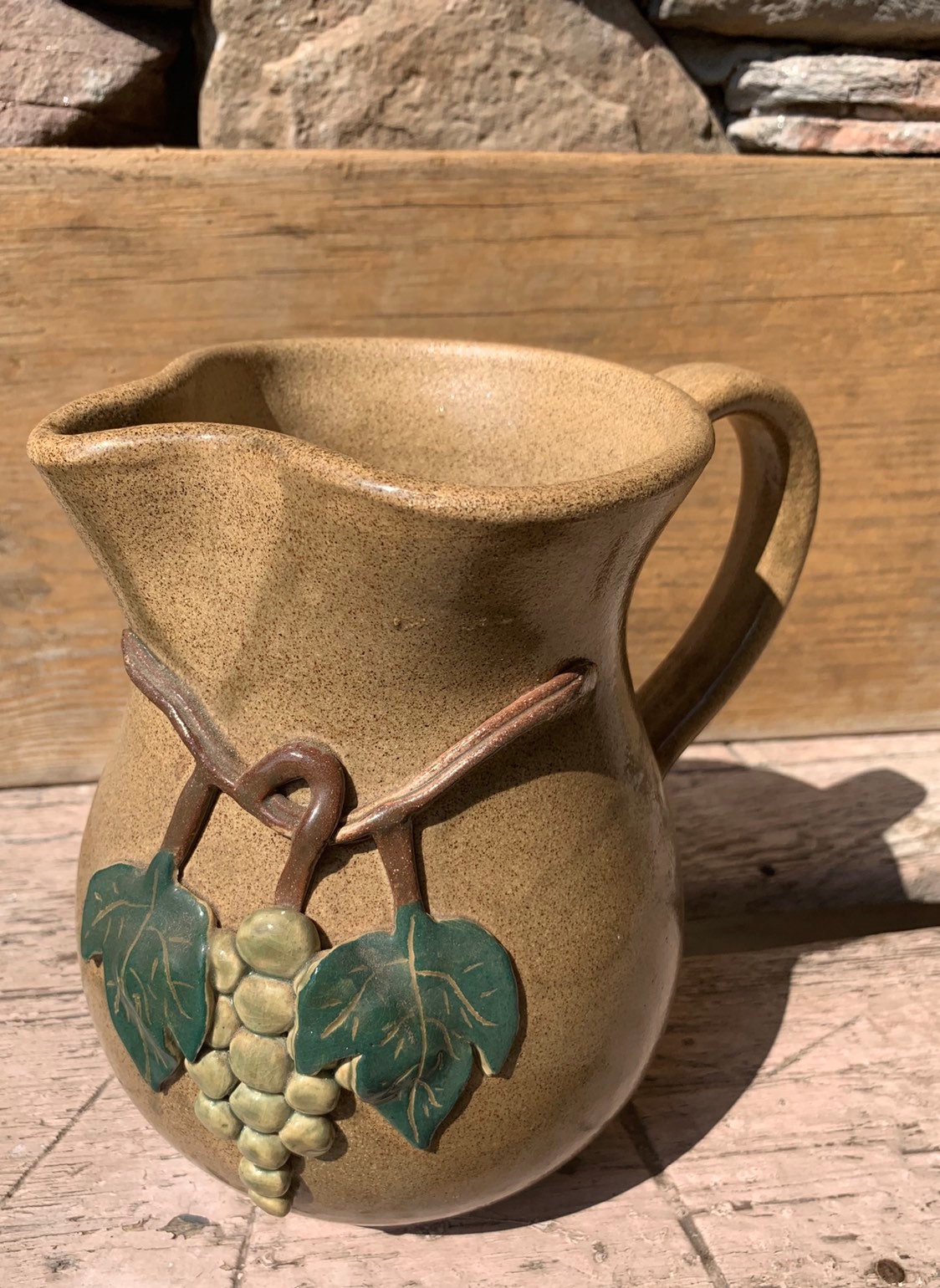 Steve Turpin 1997 7 1/2 Tan with Green Grape Vine | Etsy