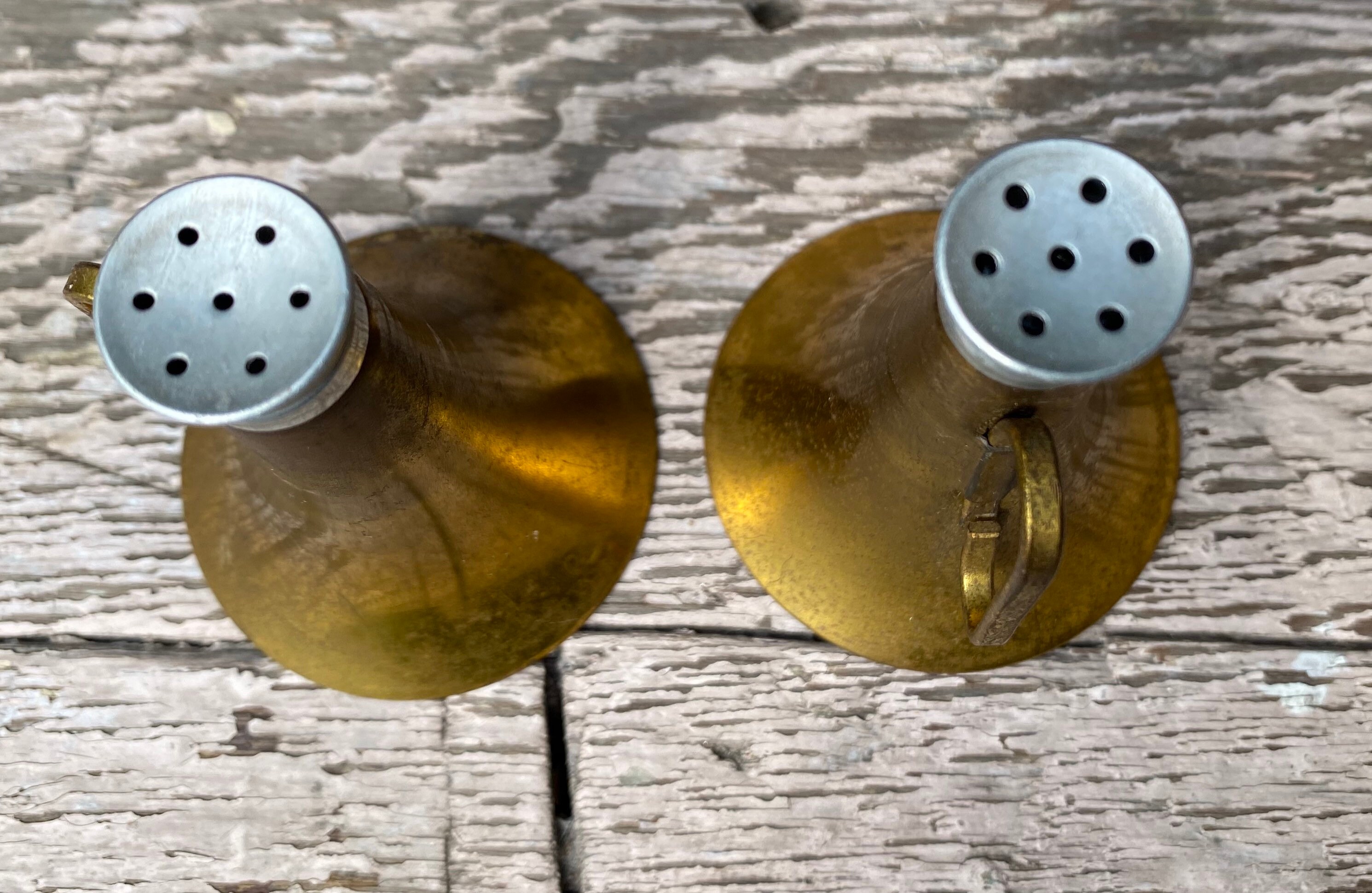 Brass Megaphone Bull Horn Salt and Pepper Shakers With Glass - Etsy