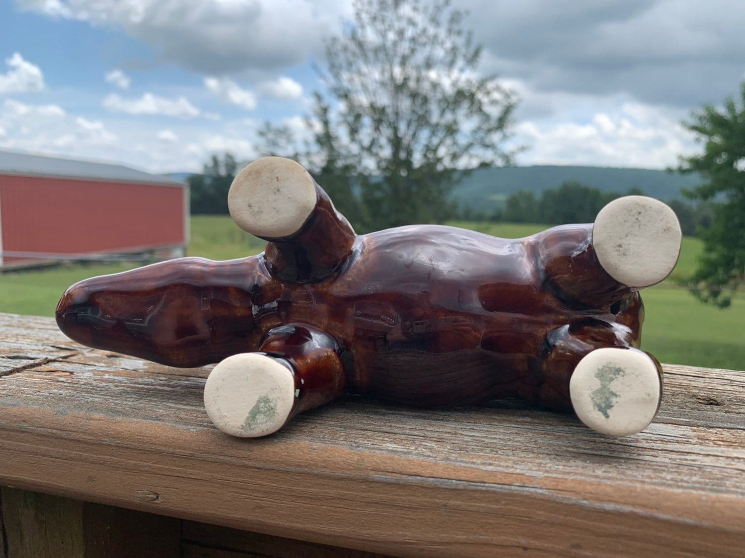 Treacle Brown Drip Rockingham Glaze Pottery Rhinoceros - Etsy