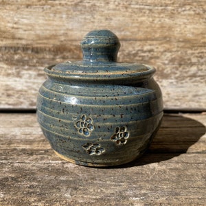 Blue Studio Pottery Honey Pot With Bees Signed Lee Anne - Etsy