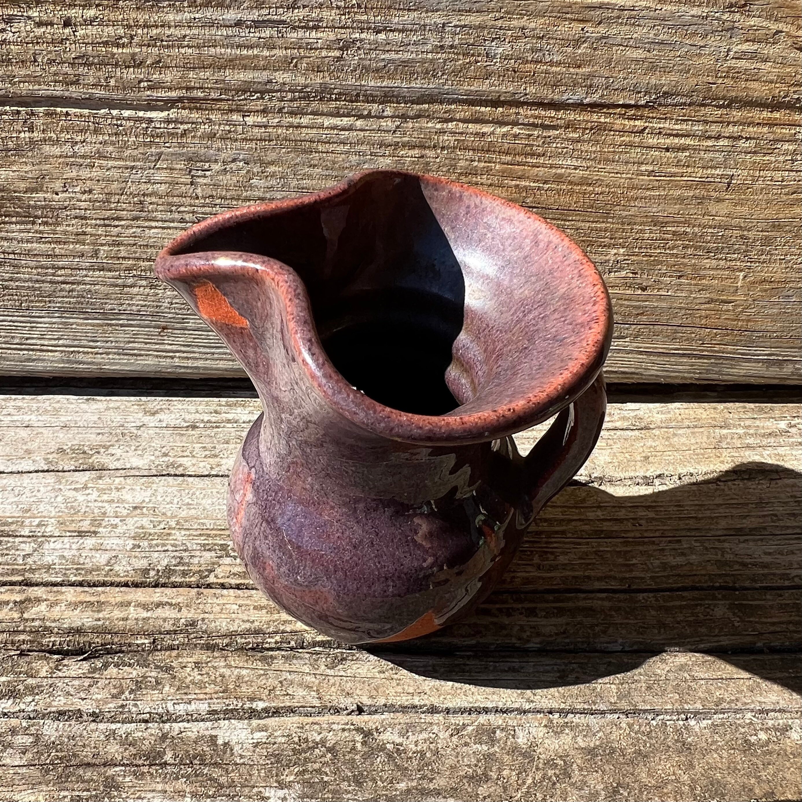 Very Early James Maloney Monticello Pottery Purple Glazed Creamer Hand ...