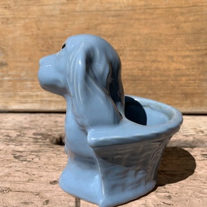 Blue Pottery Ceramic Dog Puppy Planter - Etsy