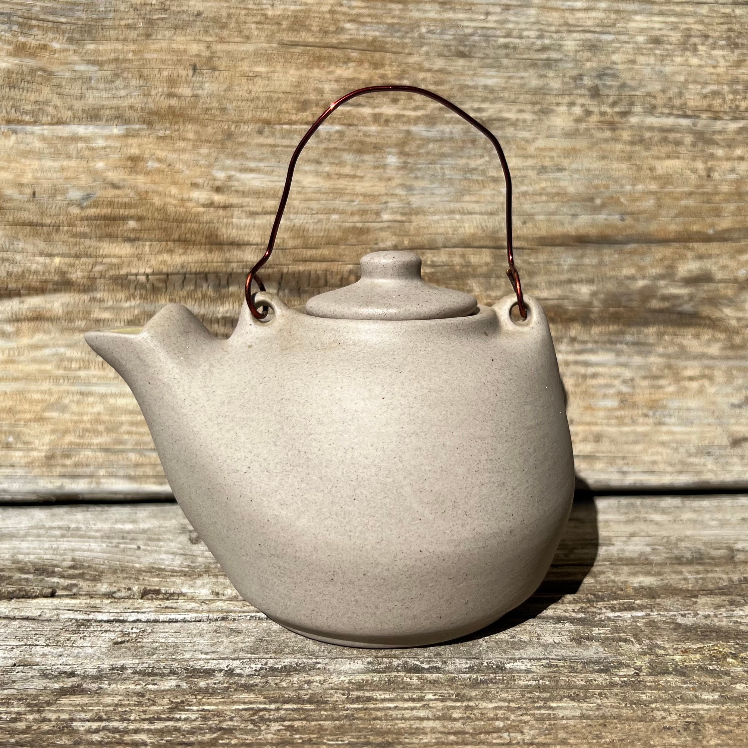 Beige Pigeon Pottery Teapot for One With Yellow Interior Glaze and ...