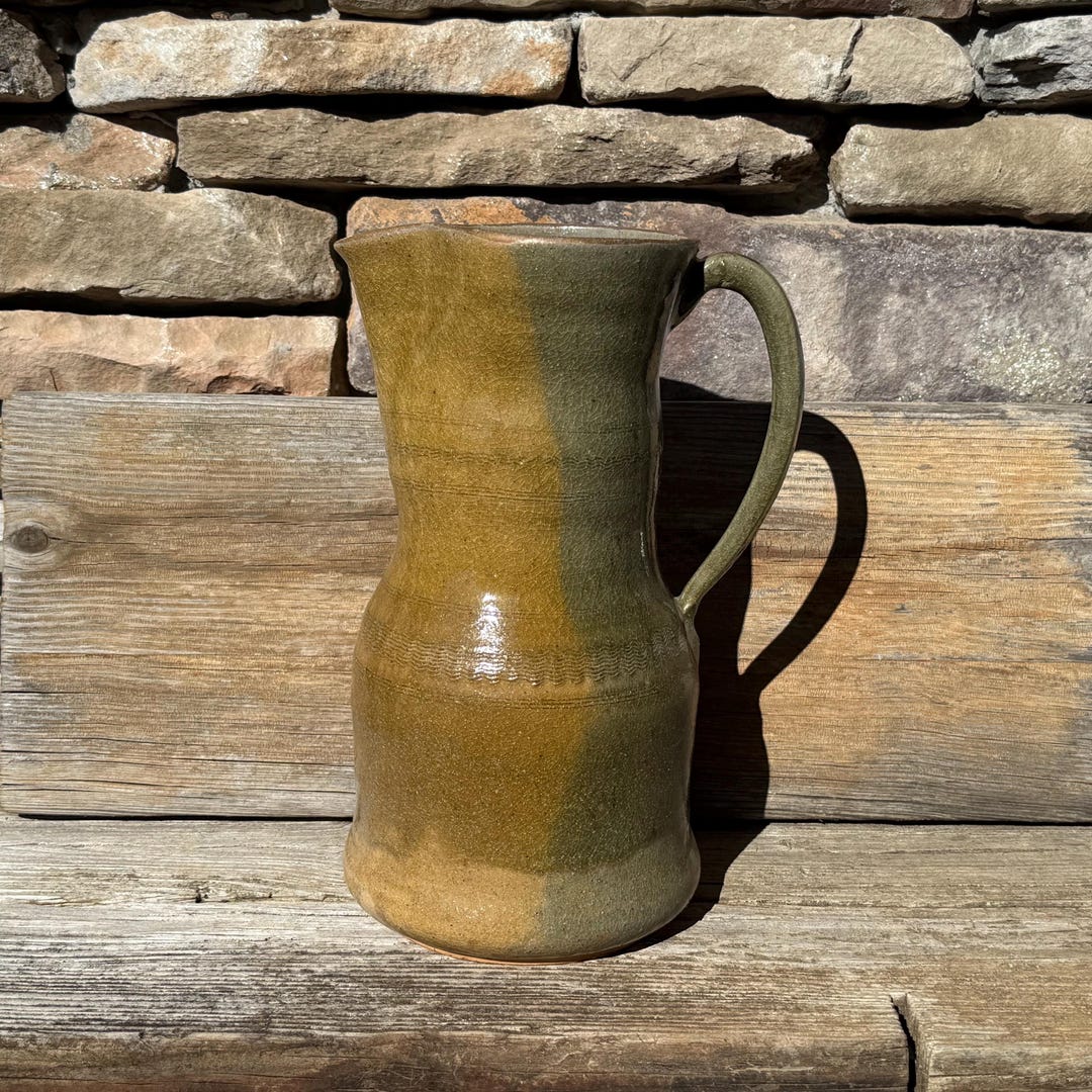 Large Alabama Stoneware Pottery Iced Tea Pitcher Signed - Etsy