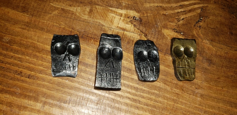 Four Hand Forged Primive Steel Skull Tokens for Halloween and - Etsy