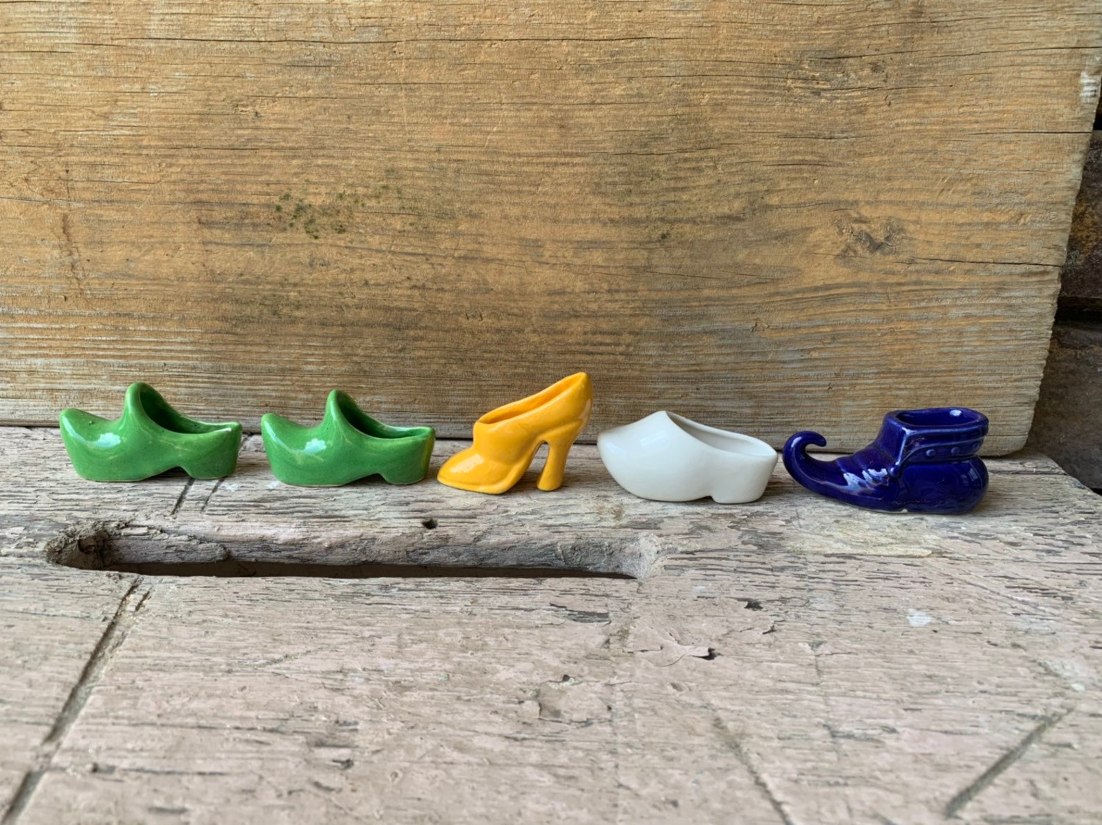 Mini Collection of 5 Vintage Small Ceramic Shoes - Etsy