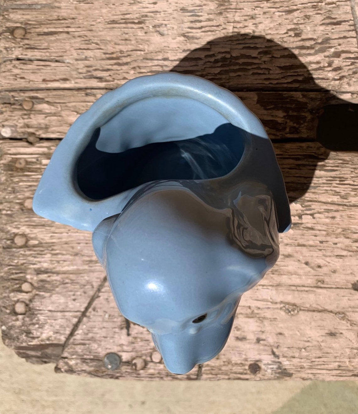 Blue Pottery Ceramic Dog Puppy Planter - Etsy