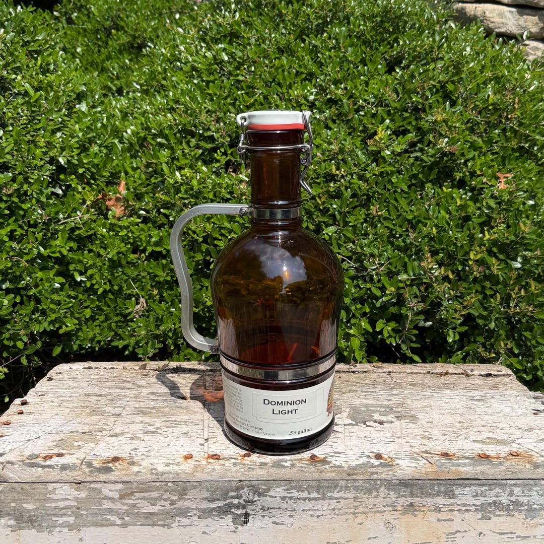 Old Dominion Brewing Amber Glass Growler: 2 Liter Swing Top Lid - Etsy