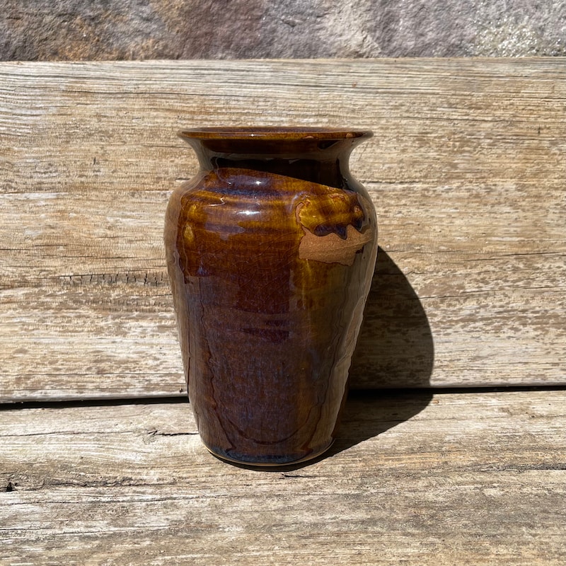 Brown Pottery Vase - Etsy