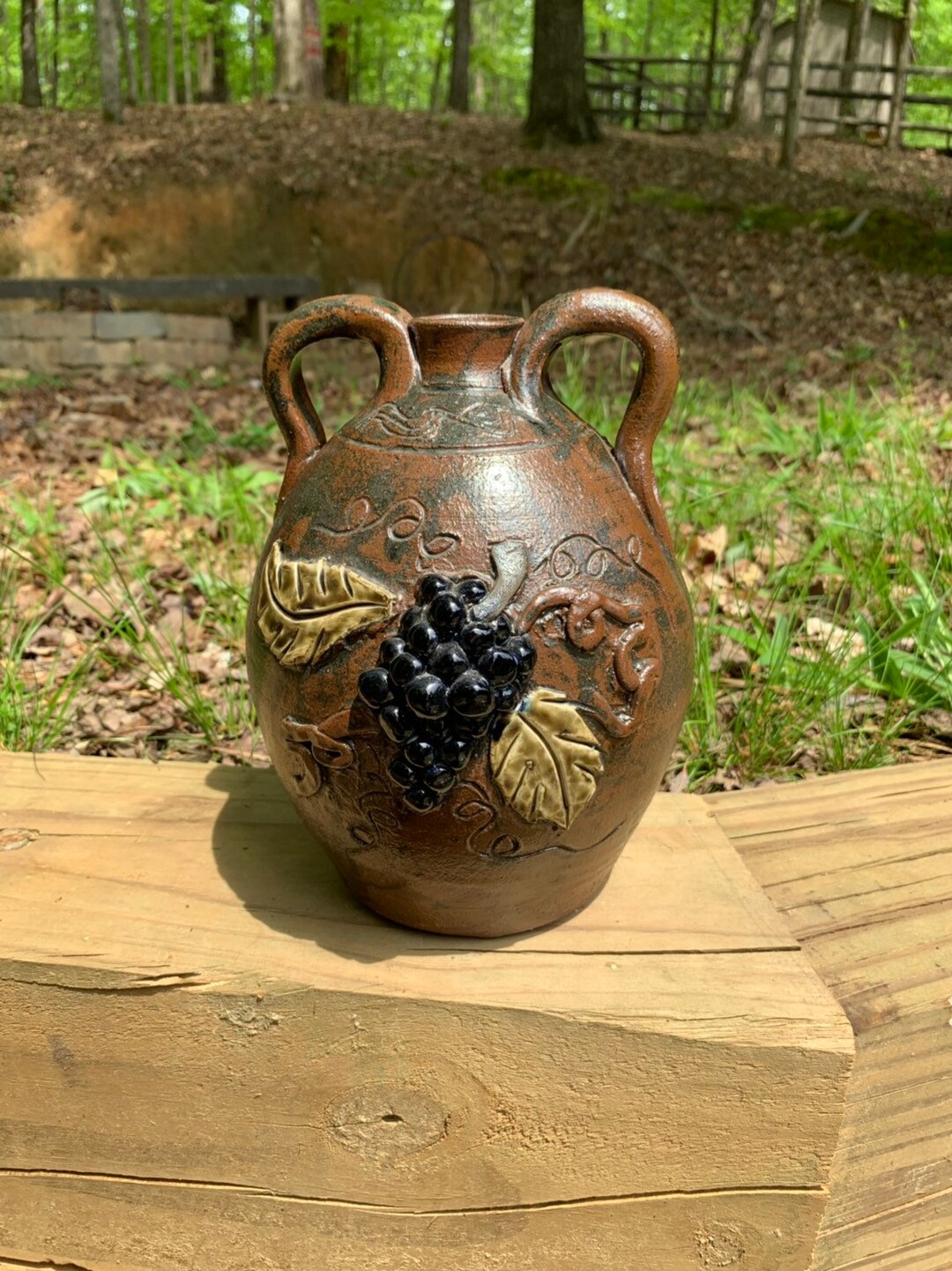 Beautiful Early Mike Hanning Signed Grape Elaborately Decorated Double ...