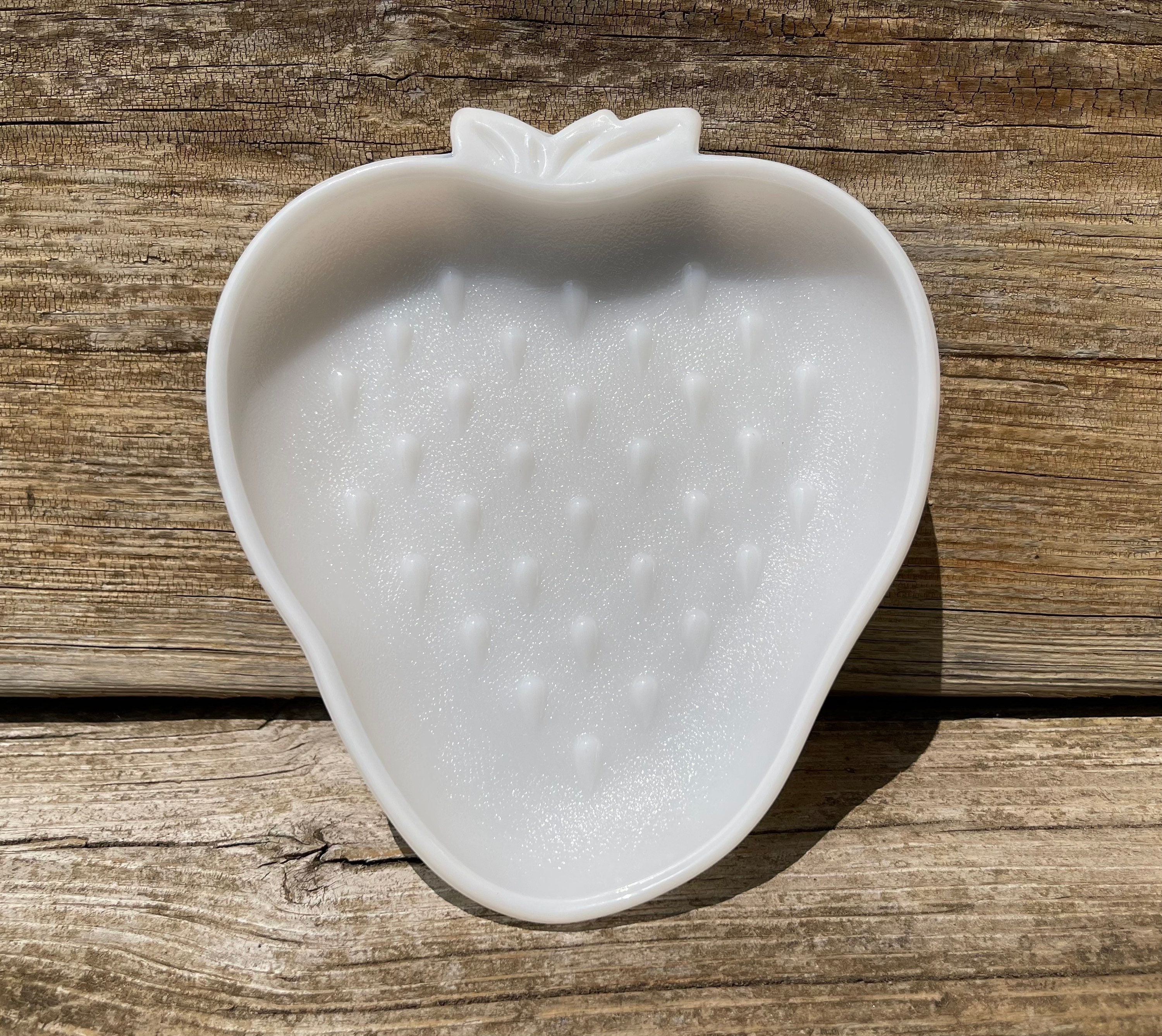 Hazel Atlas White Milk Glass Strawberry Shaped Plates / Dishes - Etsy